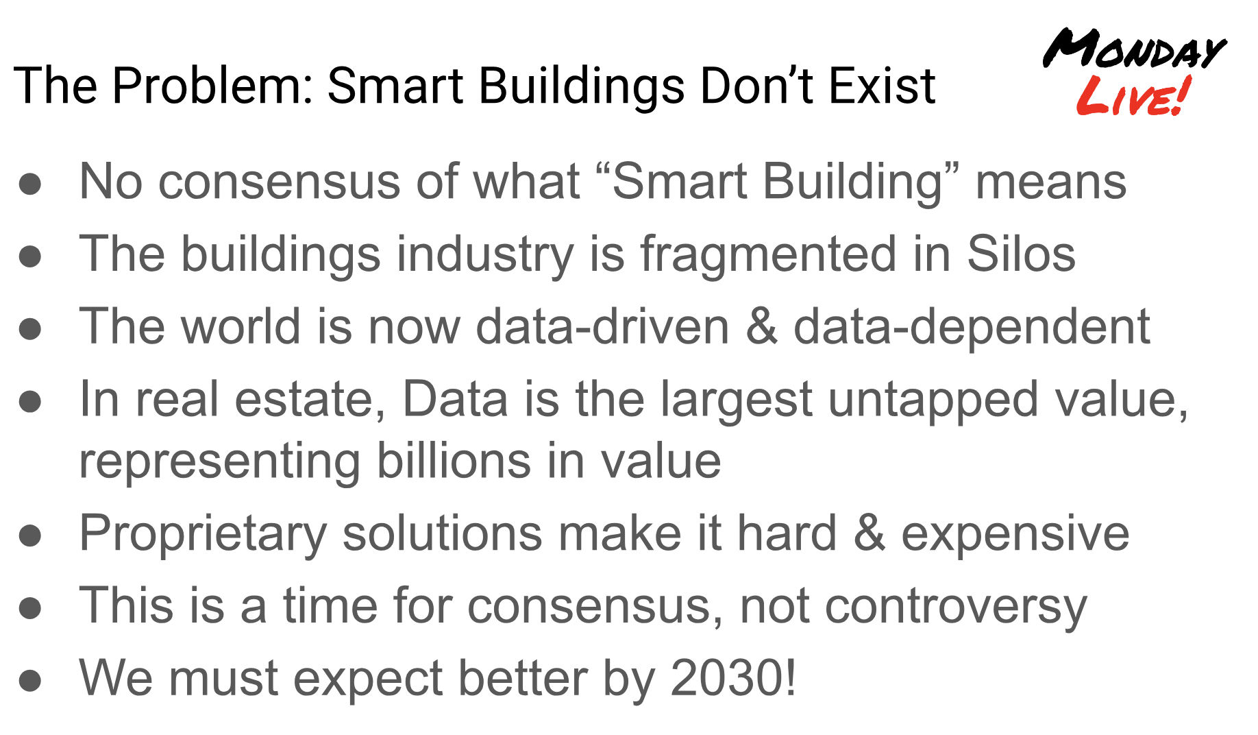 The criteria for a viable solution for smarter buildings and the ...